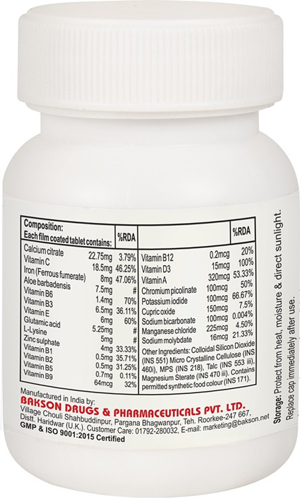 Bakson Vitamin D Plus Nutritional Supplement Capsules