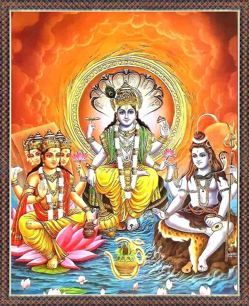 Brahma Vishnu Mahesh Painting