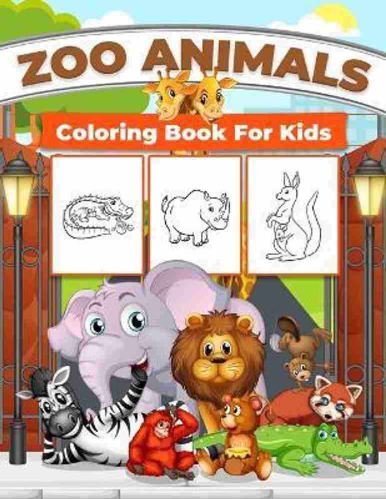 Zoo Coloring Book Zoo Animal Coloring Book: Christmas Coloring Pages