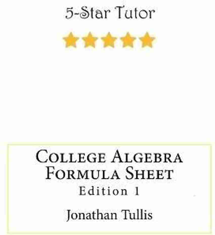 College Algebra Formulas Sheet