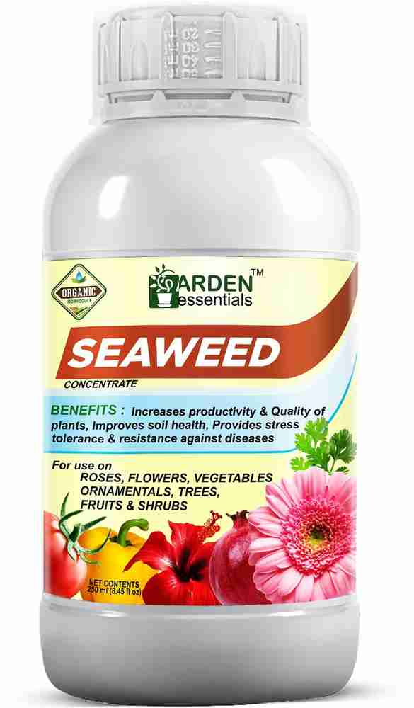 Garden Essentials Seaweed Liquid Fertilizer Organic Fertilizer for Plants 100 Natural Seaweed Extract Suitable for all Types of Plants Multi Purpose Organic Fertilizer Price in India Buy Garden