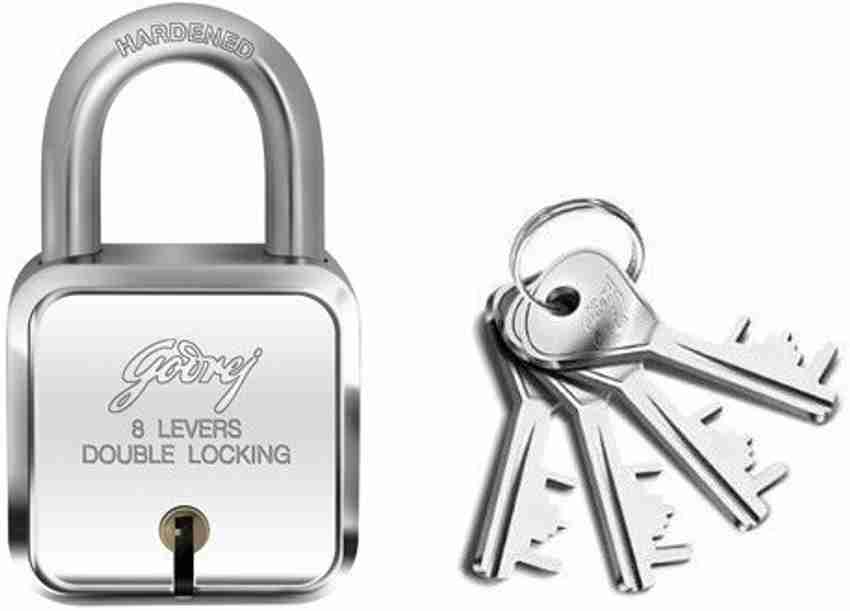 Godrej square 8 levers 4 keys lock Padlock