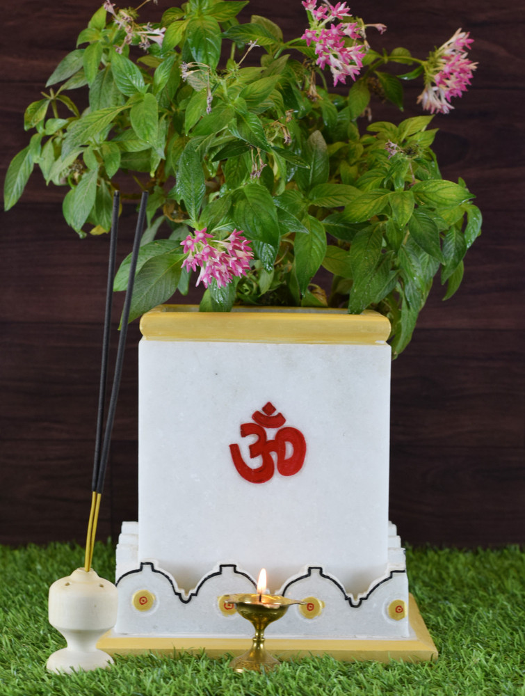 Marble Tulsi Pot
