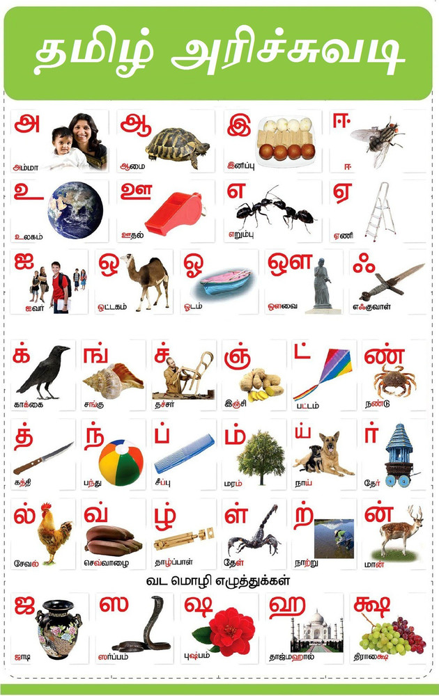 Tamil Alphabet Chart For Kids