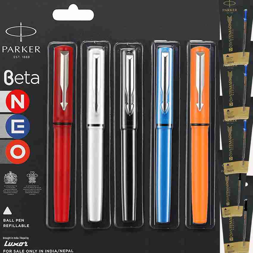 Blue Parker Beta NEO Ball Pen With Stainless Steel Trim, 43% OFF