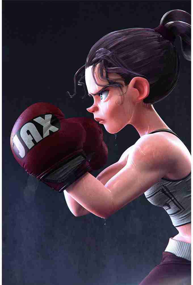 Girl Boxing Cartoon