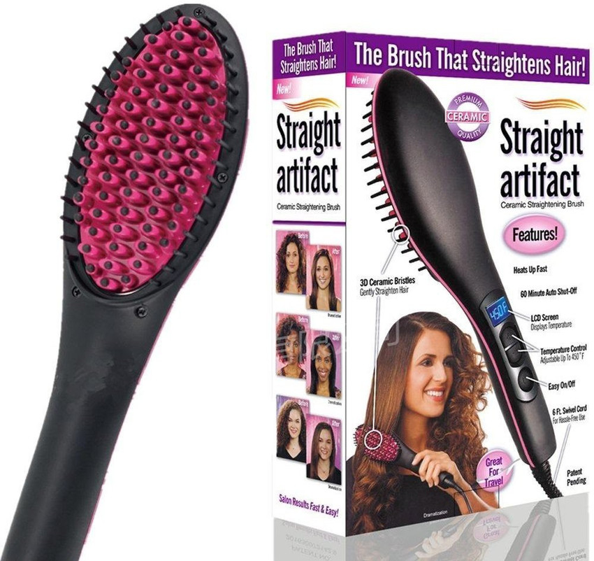 WunderVoX XII Simply Straight Ceramic Hair Straightening Brush 62 IIV 30AZ Simply Straight Ceramic Hair Straightening Brush Hair Straightener Brush WunderVoX Flipkart