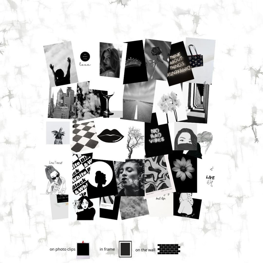 Love Collage Backgrounds Black And White