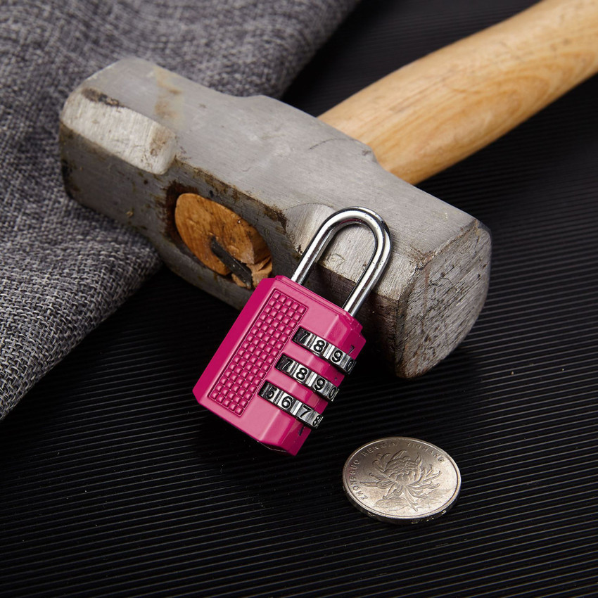 SYGA 3 Digit Combination Padlock Black Number Luggage Travel Code Lock Pink Safety Lock Pink Price in India Flipkart