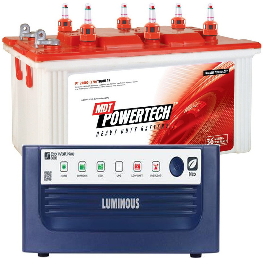 LUMINOUS Eco Watt Neo 800 Inverter RC 18000ST Tubular, 04/03/2024