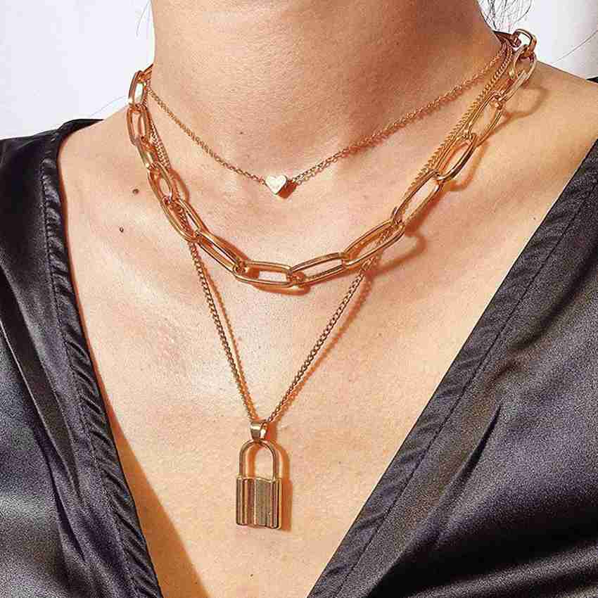 Trendy lock necklace store