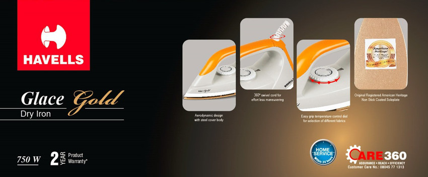 Havells glace gold iron store