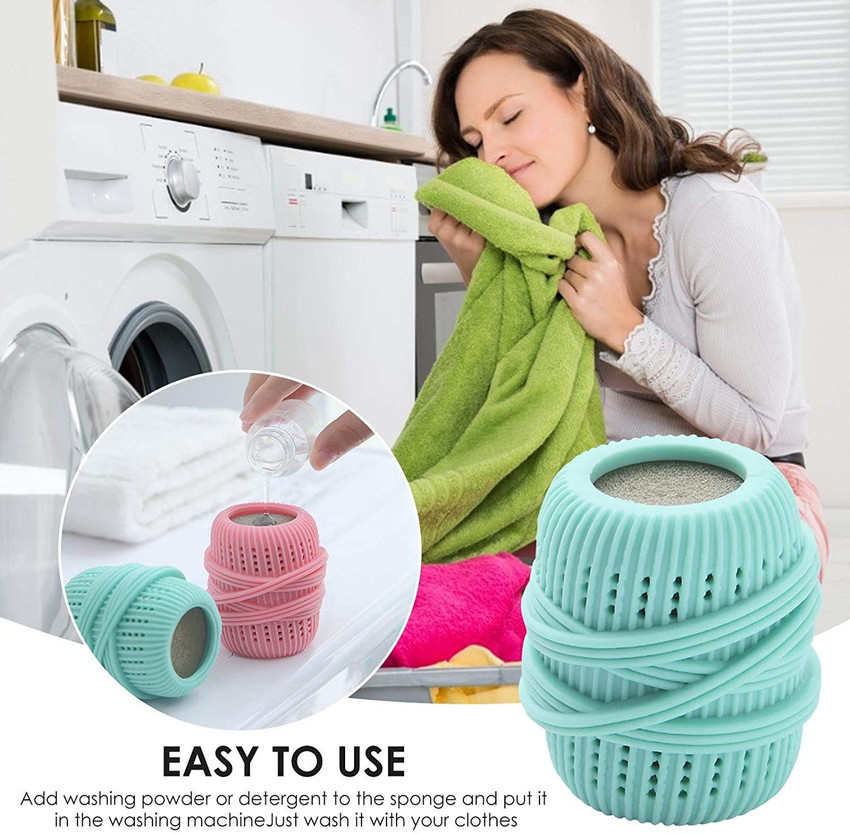 SHIDHMI Laundry Balls Premium Soft Washer Ball Eco Reusable Cleaning Washing Machine Balls Anti Winding Save Big on Laundry Detergent Improve The Washing Efficiency Pack Of 1 Green Detergent Bar Price...