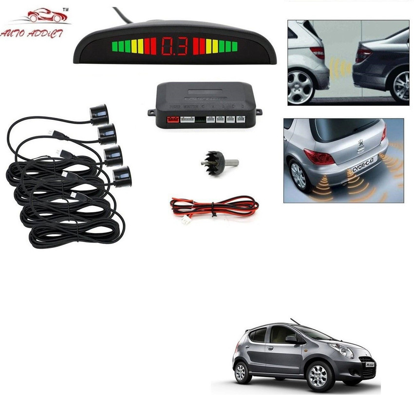 AuTO ADDiCT parking sensors black 132 Car Reverse Parking Sensor with LED Display 4 Sensor Reverse Parking Auto Radar Detectors Black For Maruti Suzuki A Star Parking Sensor Price in India Buy AuTO AD...