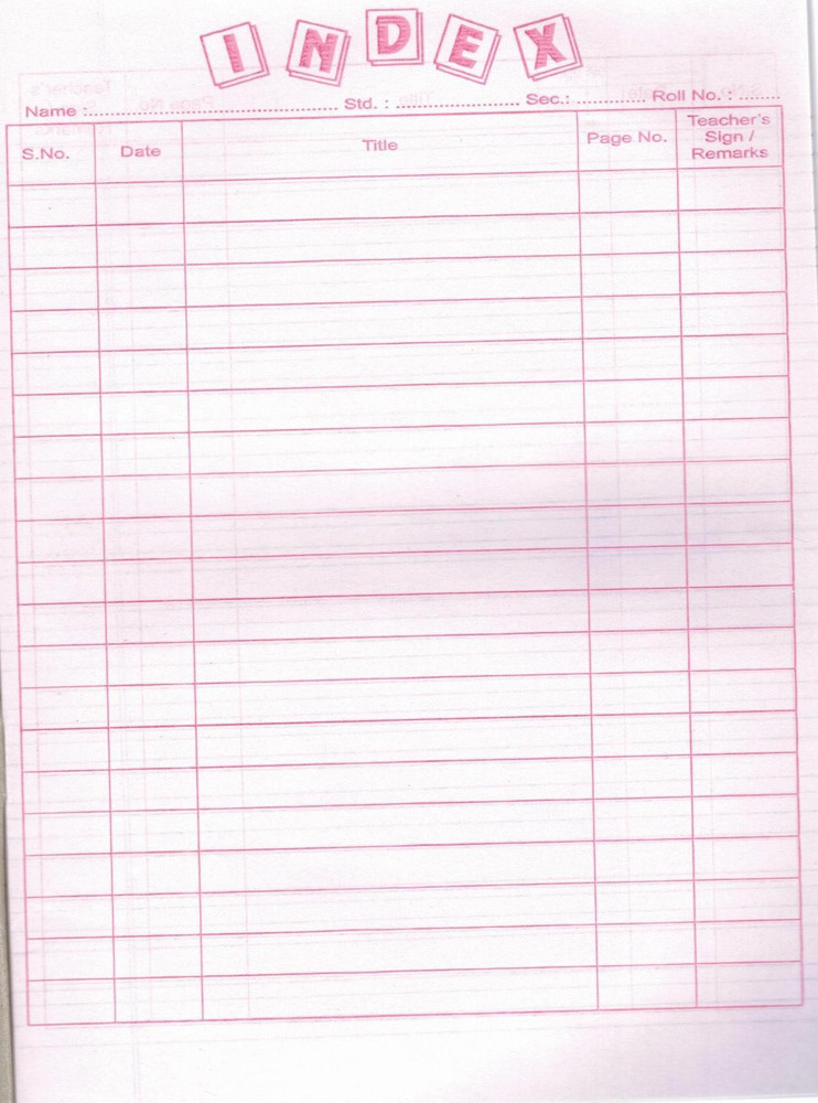 Notebook Index Page