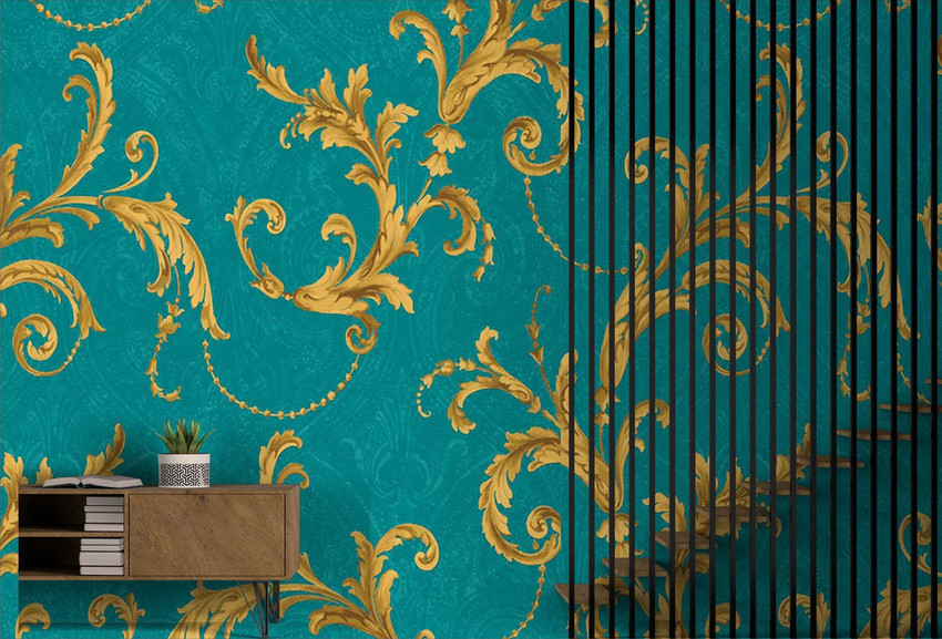 Royal Blue And Gold Wallpaper