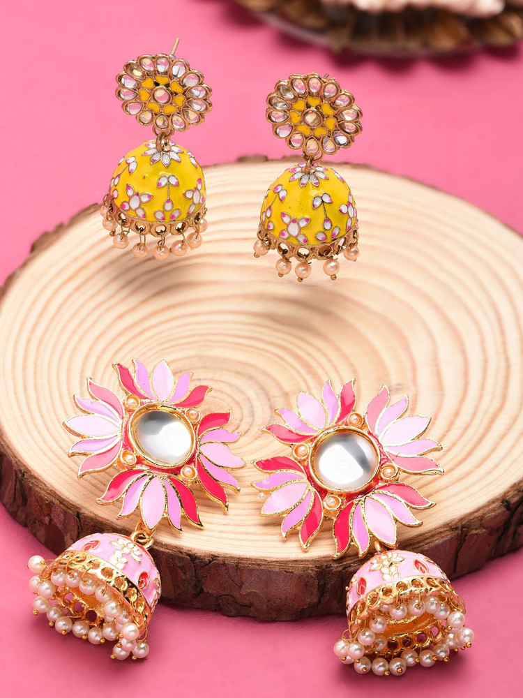 Flipkart Buy ZAVERI PEARLS Combo of 2 Ethnic Stone Jhumki Earring Online at Best Prices in India
