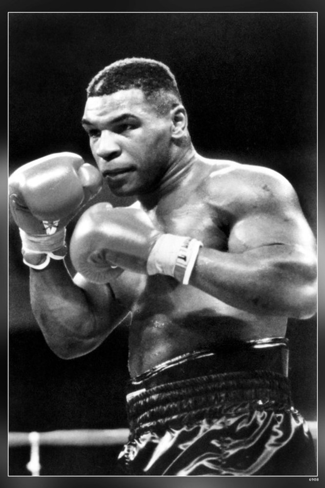 Mike Tyson Black And White Poster