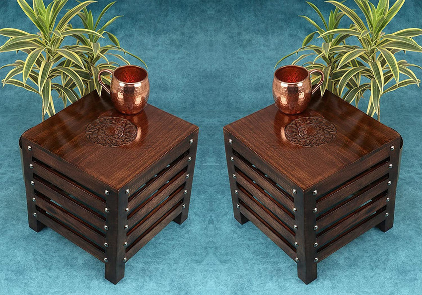 Smarts collection Wooden Beautiful Handmade Stool Table for Office Home Furniture Outdoor Brown 2 Solid Wood Side Table Price in India Buy Smarts collection Wooden Beautiful Handmade