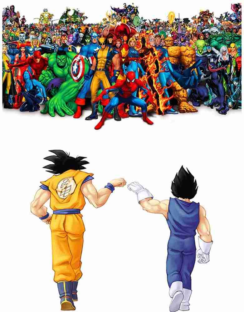 Goku And Vegeta Vs Marvel Wallpaper