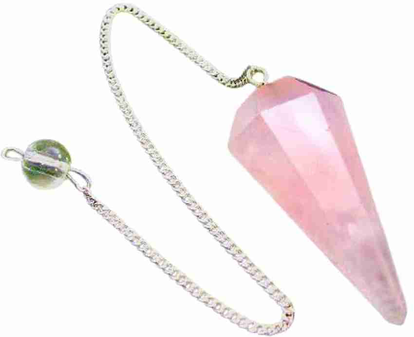 RadhikaGems Rose Quartz Pendulum Natural Rose Quartz Crystals Crystal Dowsing Pendulum Scrying Healing Crystal Gift Crystal Energy Pendulum Natural Healing Stone Pendulum Gift Packing Decorative Showp...