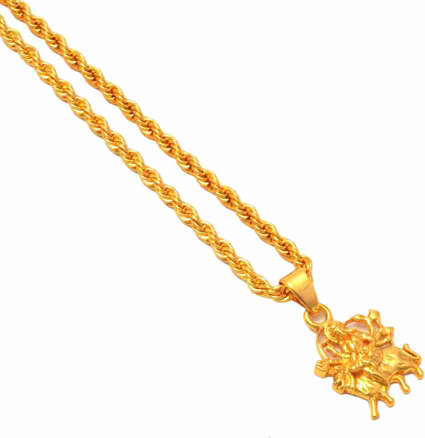 Jewar Mandi JewarHaat Maa Durga Shero Wali Mata Ji Gold Plated Pendant Rope Rassi Chain Gold plated Brass Locket Price in India Buy Jewar Mandi JewarHaat Maa Durga Shero Wali Mata Ji Gold