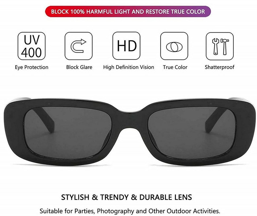 Buy eyevy Rectangular Sunglasses Black For Men Women Online Best Prices in India Flipkart