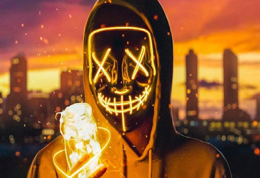 Mask Neon 4k Hd Artist 4k Wallpapers Images Neon Mask Guy With Green