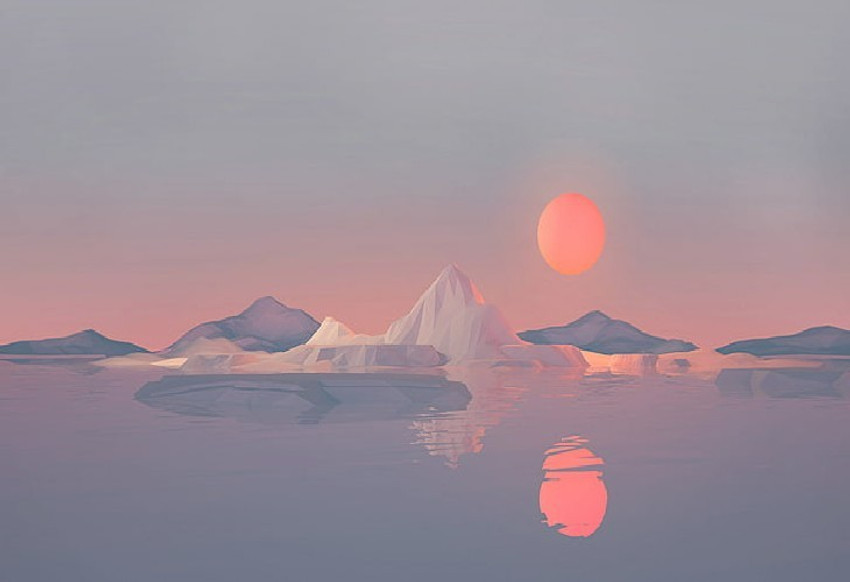 Digital Art Minimalism Low Endless Horizon: Minimalist Desert