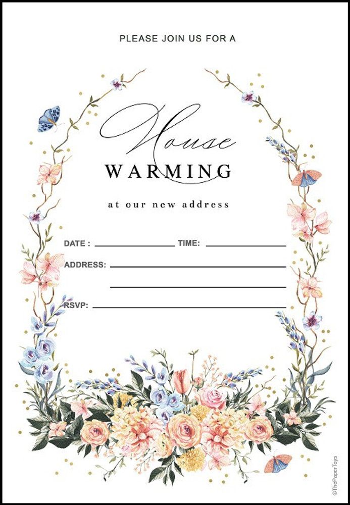 Blank House Warming Template Housewarming Invitation Template
