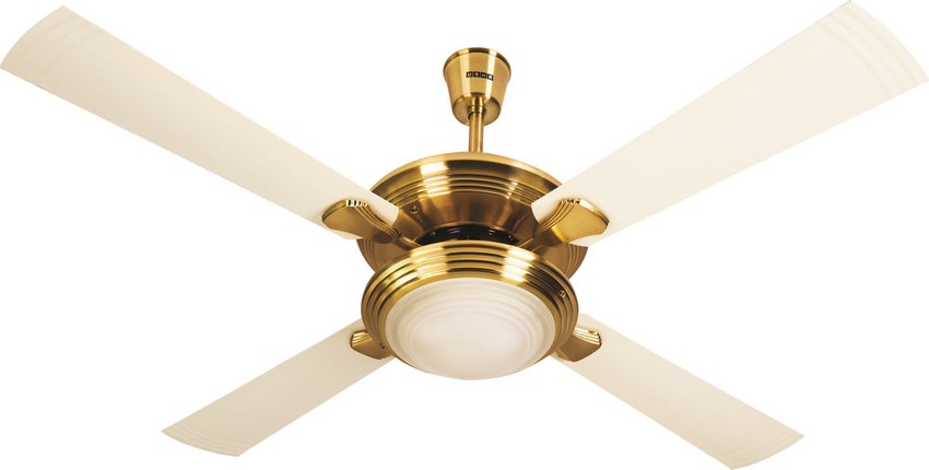 Usha Fontana One Antique Brass Ceiling Fan With Light | Shelly Lighting