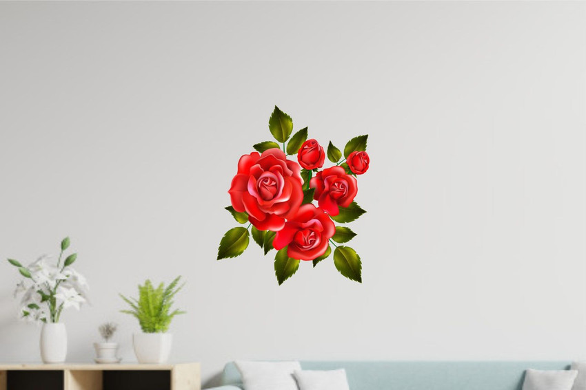 Rose Flower Wall Sticker Cheap Peony Rose Flowers Wall Sticker Art