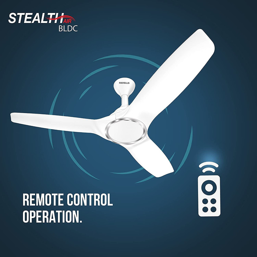 HAVELLS stealth air BLDC pearl white 1200 mm 3 Blade Ceiling Fan Price in India Buy HAVELLS stealth air BLDC pearl white 1200 mm 3 Blade Ceiling Fan online at Flipkart
