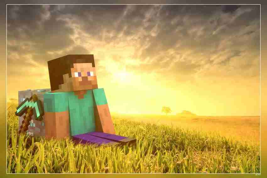 Cartoon Minecraft Landscape