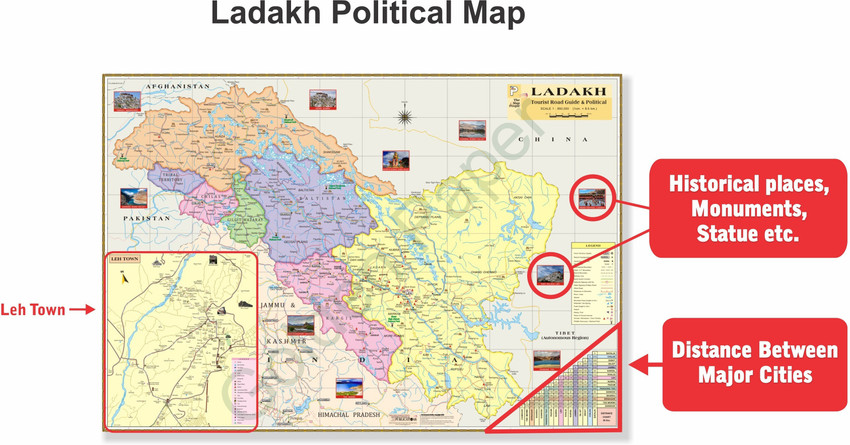 Kashmir Physical Map