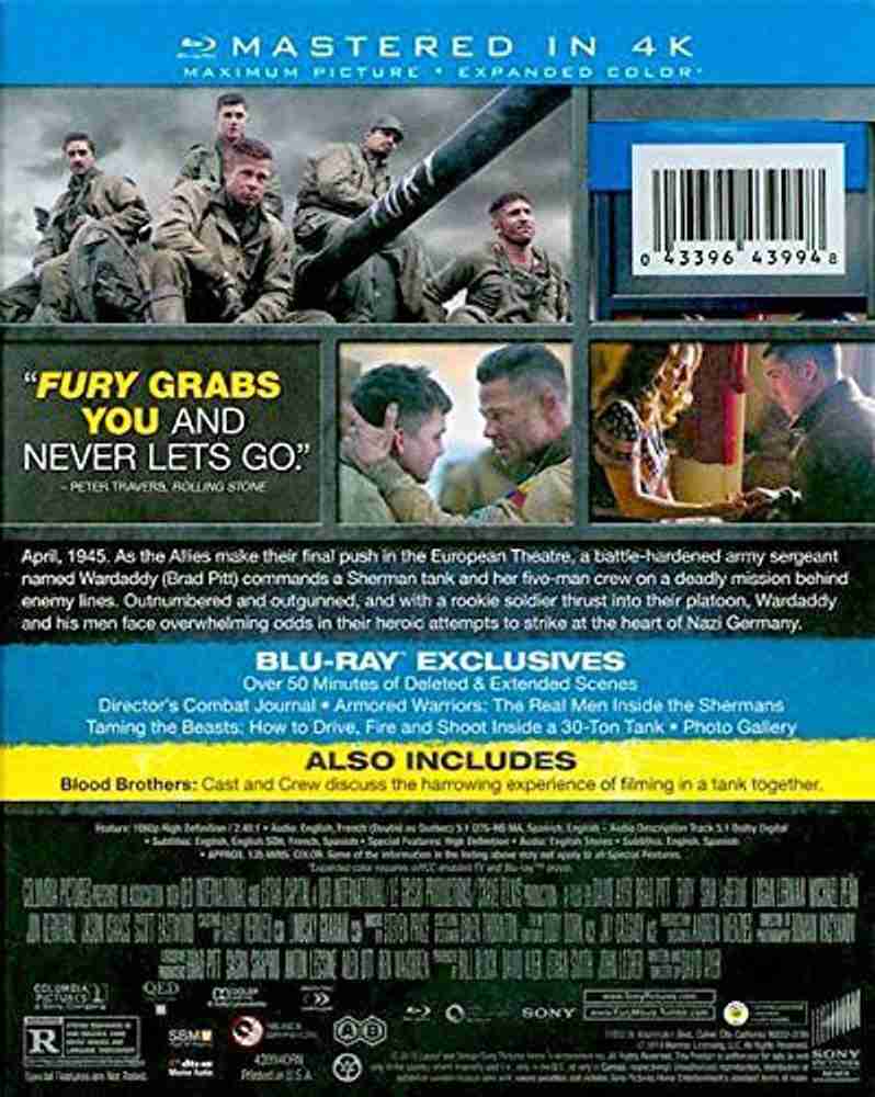 Fury Brad Pitt Dvd Cover