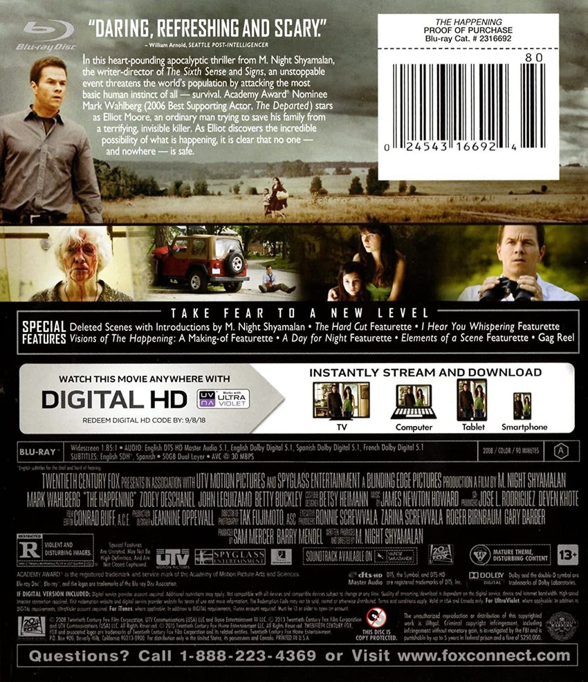 The Happening 2008 Dvd