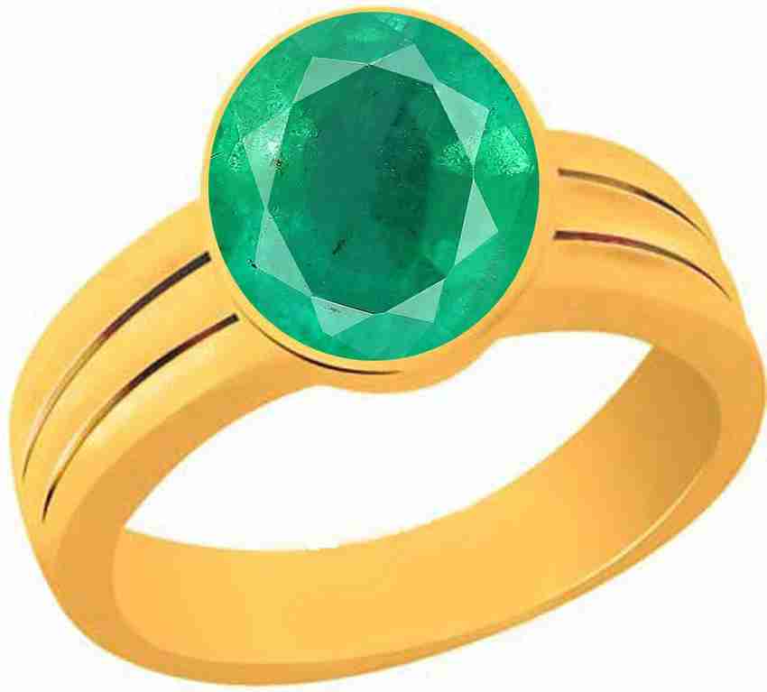 BWM GEMS Certified 6.25 Ratti Natural Emerald Stone Panna Stone Panchdhatu Alloy Emerald Gold Plated Ring Price in India Buy BWM GEMS Certified 6.25 Ratti Natural Emerald Stone Panna Stone Panchdhatu