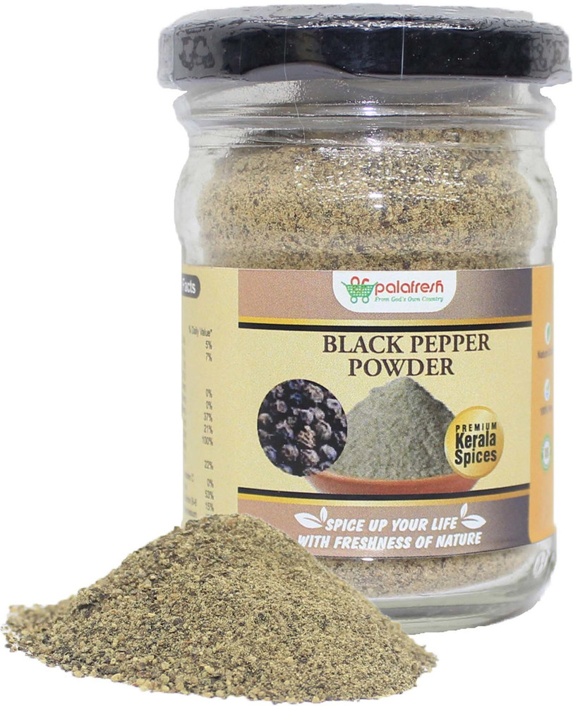 Black Pepper Powder In A Bottle