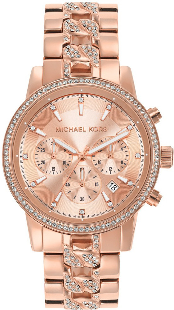 Michael Kors Ladies Chronograph Watch Ritz Rose Gold MK6357
