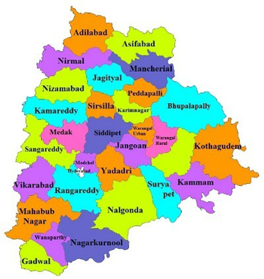 Telangana Map Creation Of New Districts In Telangana Begins