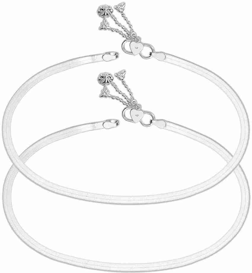 TARAASH 925 Plain Daily Wear Sterling Silver Anklet Price in India Buy TARAASH 925 Plain Daily Wear Sterling Silver Anklet Online at Best Prices in India Flipkart