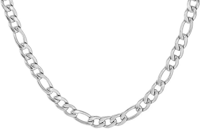 Infinity Link Chain With Black In Sterling Silver, 22