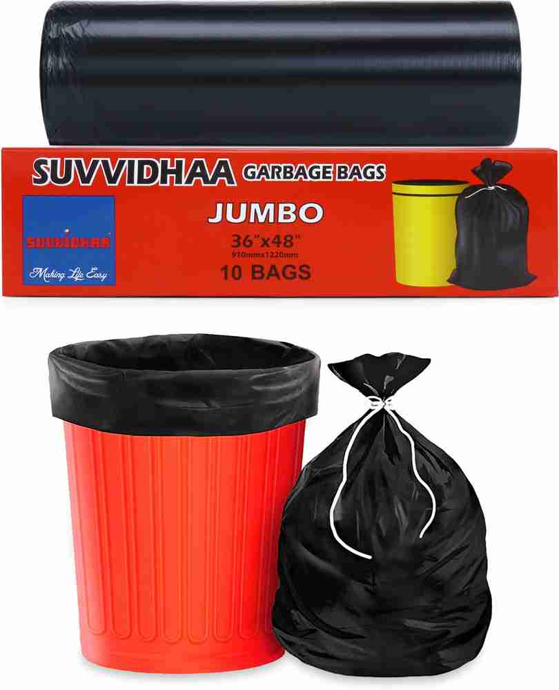 SUVIDHA Garbage Bags Jamboo 36 X 48 Inches Waste Trash Bag Pack of 1 10 Bags per pack Jumbo 185 195 L Garbage Bag Pack Of 10 Price in India Buy SUVIDHA Garbage