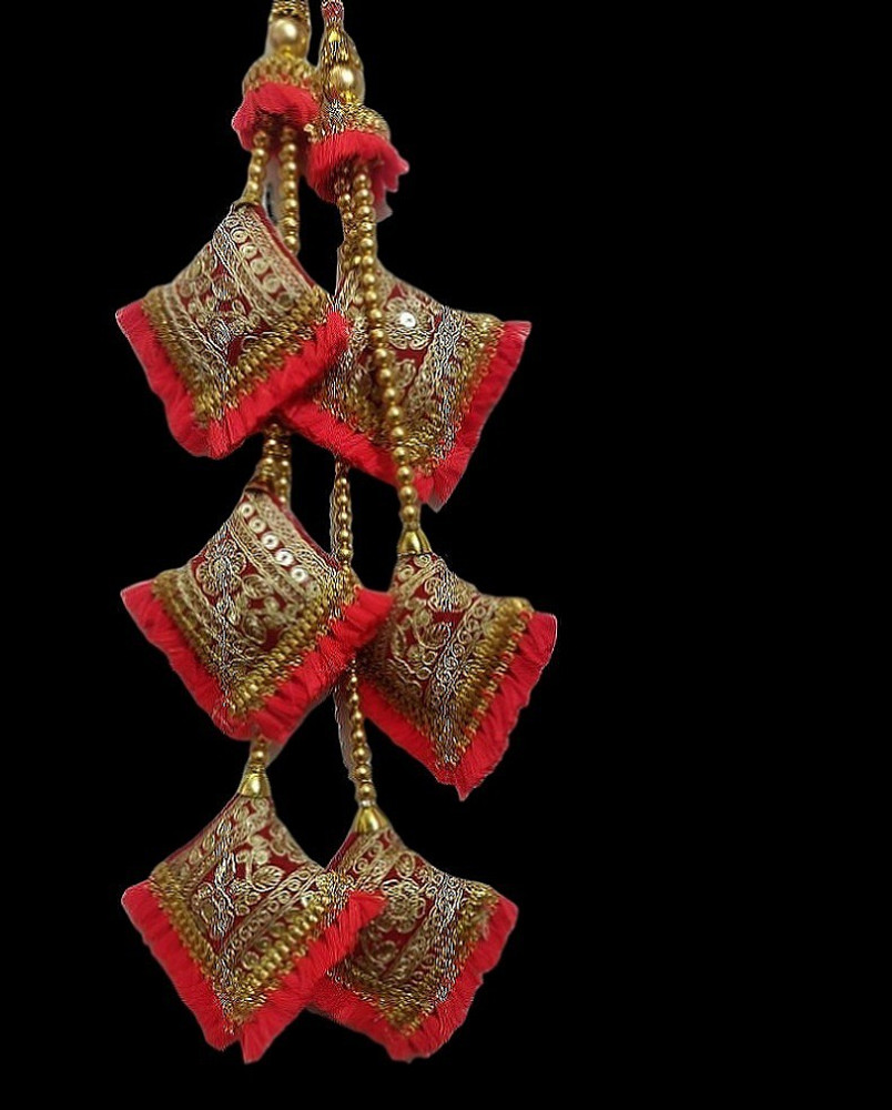Red Saree With Latkan