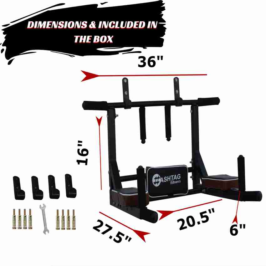Wall Mounted Pull Up Bar And Dip Station Multigrip Chin