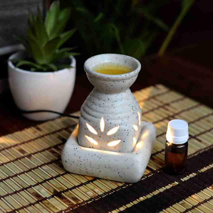 Jimkia Ceramic Electric Diffuser Air Freshener Square Base Oil Burner With 10ml Rose Aroma Oil Diffuser Set Price in India Buy Jimkia Ceramic Electric Diffuser Air Freshener Square Base Oil Burner