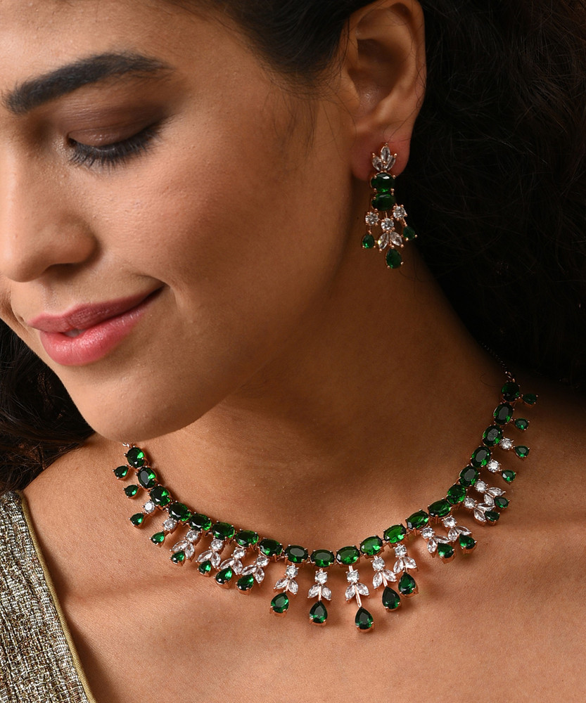 SOHI Alloy Silver Green Jewellery Set Price in India Buy SOHI Alloy Silver Green Jewellery Set Online at Best Prices in India Flipkart