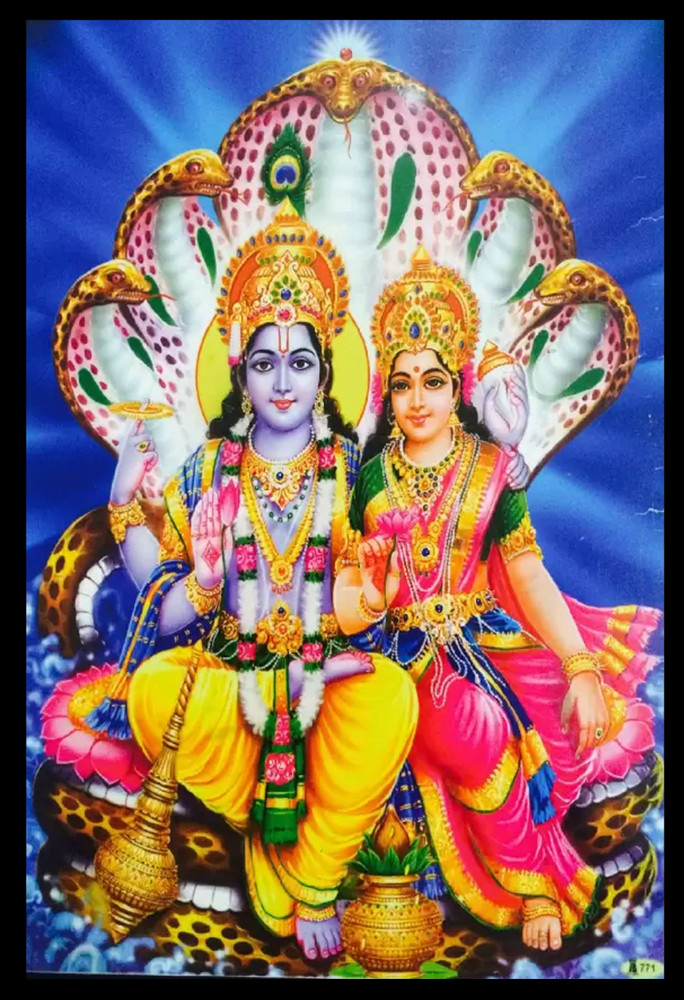 Vishnu With Laxmi God