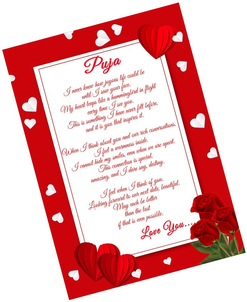 I Love You Pooja Letter